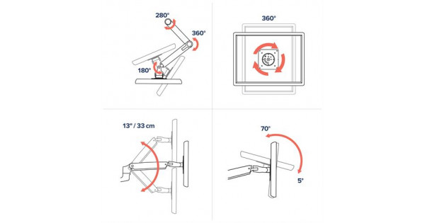 ERGOTRON LX DUAL SIDE BY SIDE ARM (MATTE BLACK)