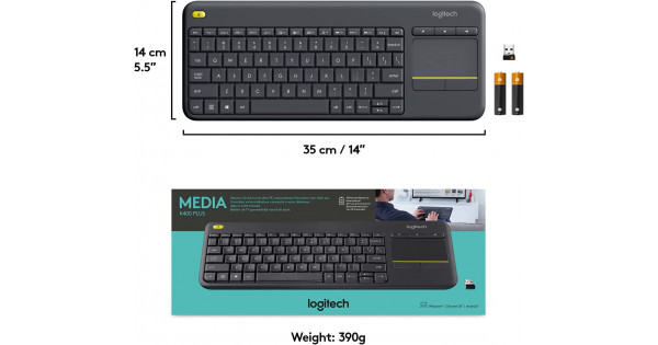 LOGITECH K400 PLUS WIRELESS TOUCH KEYBOARD