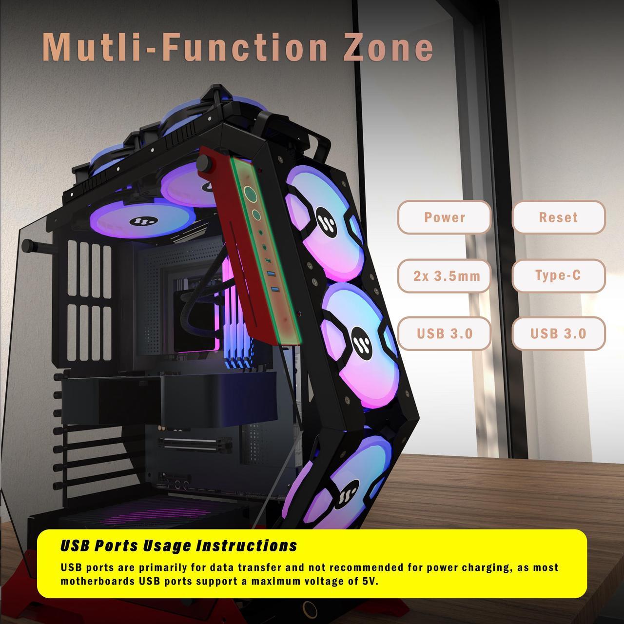 KEDIERS PC CASE ATX MID TOWER TG GAMING TOWER