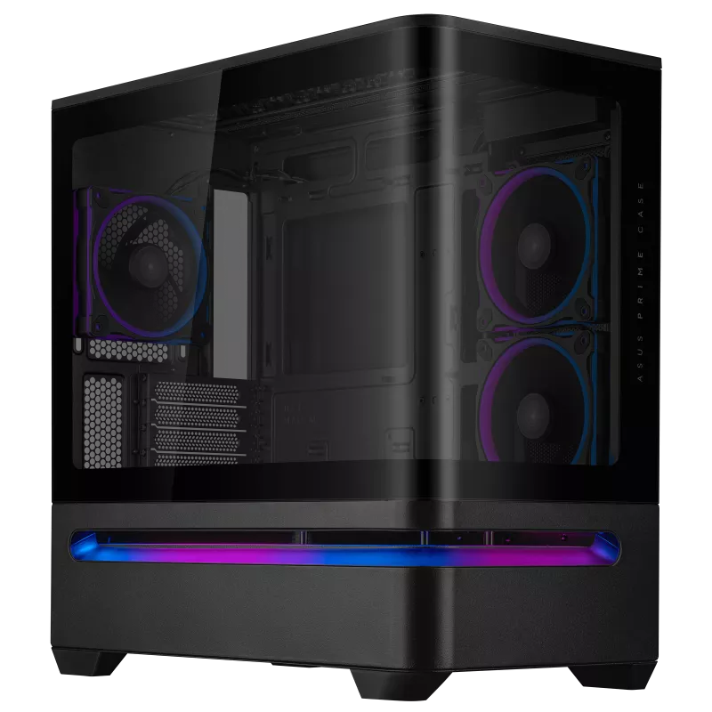 ASUS PRIME AP202 ARGB M-ATX CURVED GLASS PANEL - BLACK