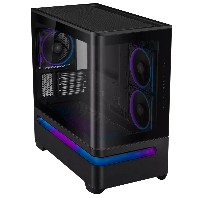 ASUS PRIME AP202 ARGB M-ATX CURVED GLASS PANEL - BLACK