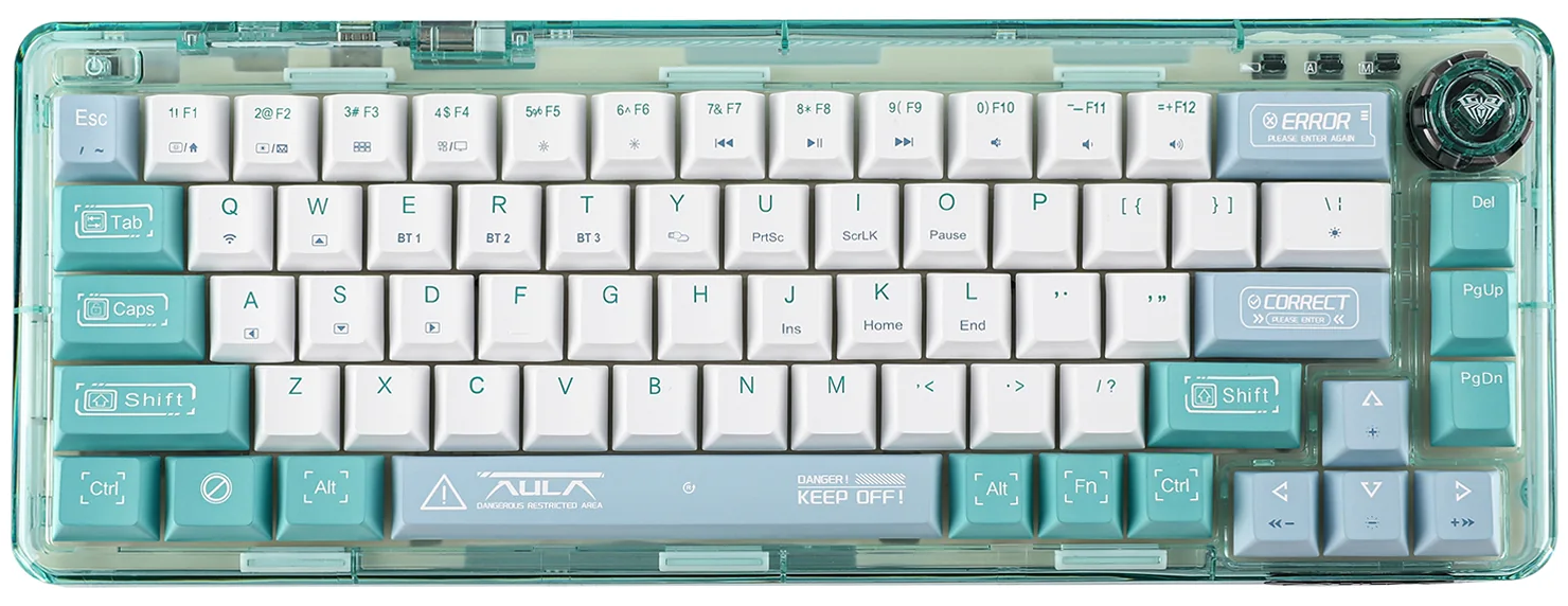 AULA F68 WIRELESS MECHANICAL GAMING KEYBOARD GREEN