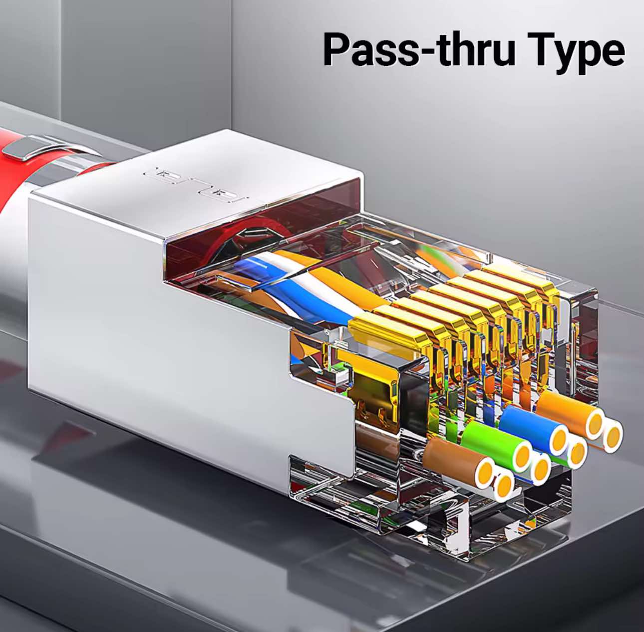 AMPCOM CAT7 RJ45 CONNECTOR CAT 6A AND CAT 7 NETWORK CABLE SILVER