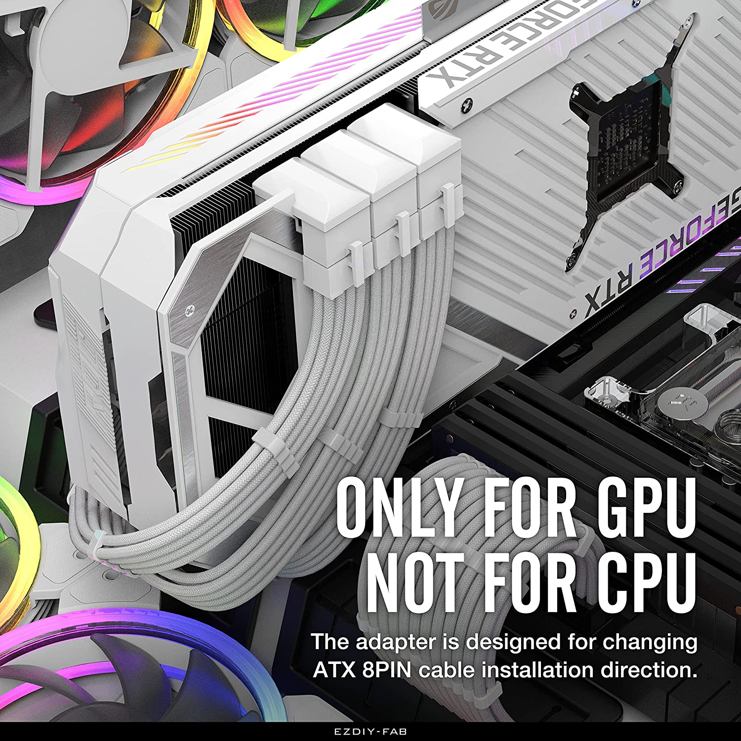 GPU POWER CONNECTOR 8PIN 180 DEGREE WHITE (REVERSED)