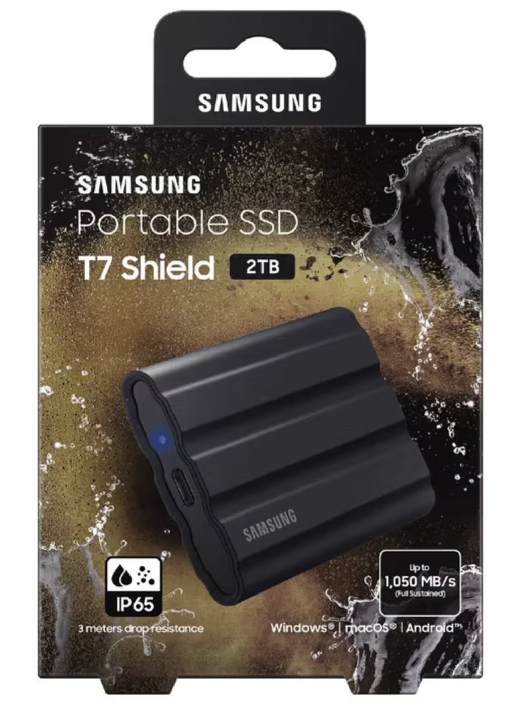 SAMSUNG T7 SHIELD 2TB EXTERNAL PORTABLE SSD (BLACK)
