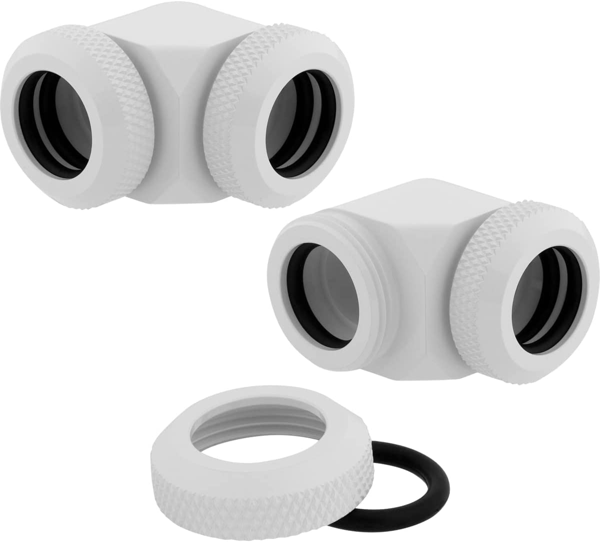 HYDRO X SERIES XF HARDLINE 90° 12MM OD FITTING TWIN PACK - WHITE