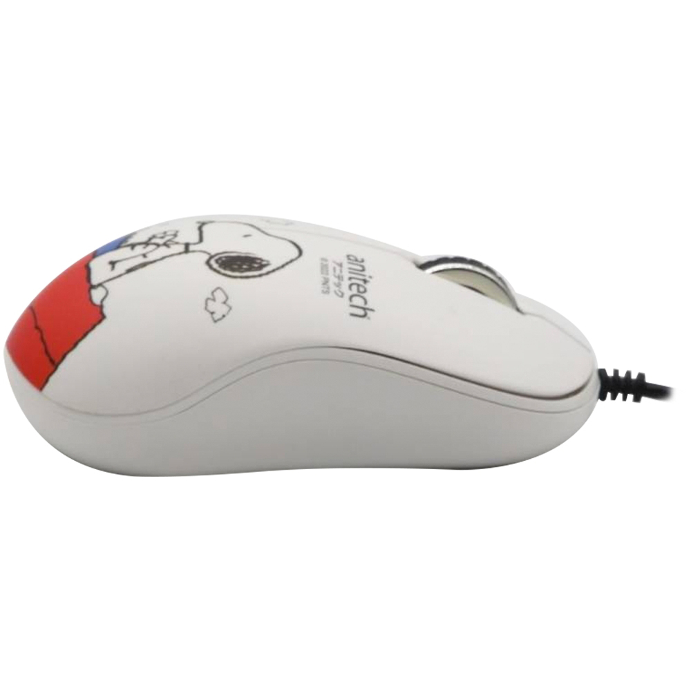 ANITECH WIRED MOUSE SNOOPY WHITE