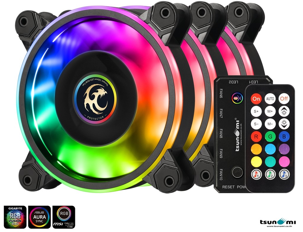 T-PROTECTOR 1262 ARGB HUB & REMOTE - 3 PACK FANS