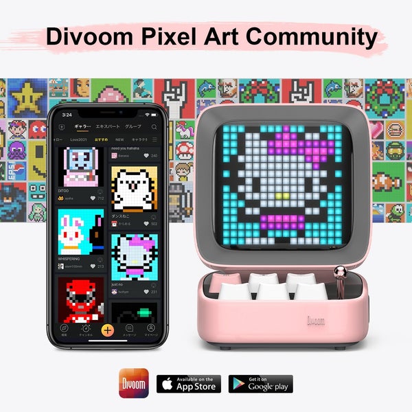 Divoom Ditoo Retro Pixel Art Game Bluetooth Speaker with 16X16 LED App ...