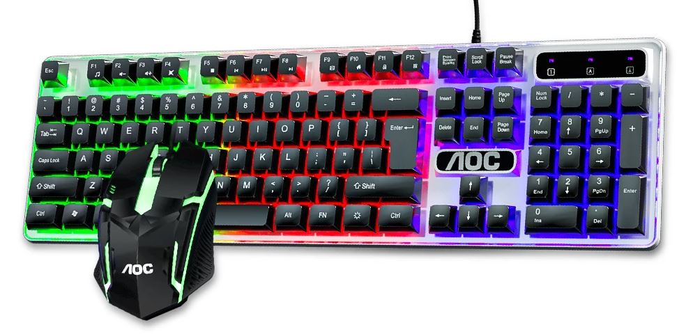 AOC KM100 COOL BACKLIT KEYBOARD AND MOUSE COMBO